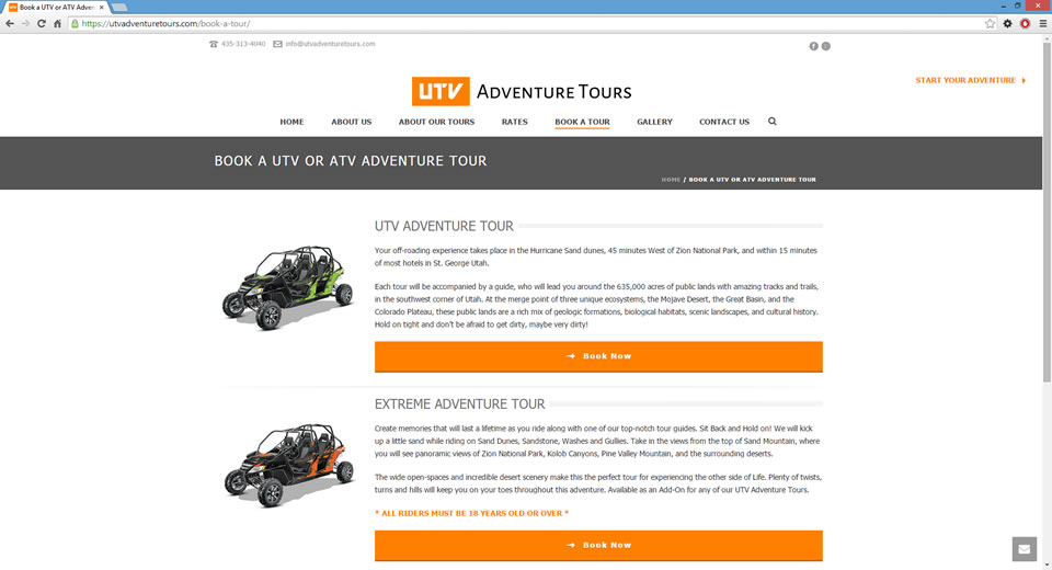 UTV Adventure Tours Launches New Website - ATV Tours